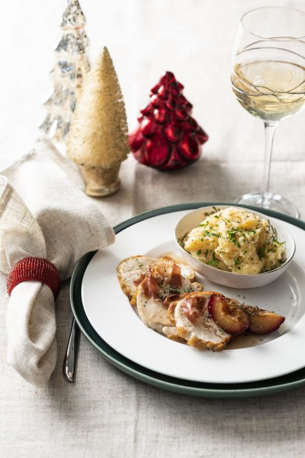 Pechuga de pavo rostizada con mantequilla de mostaza Dijon y miel de ...